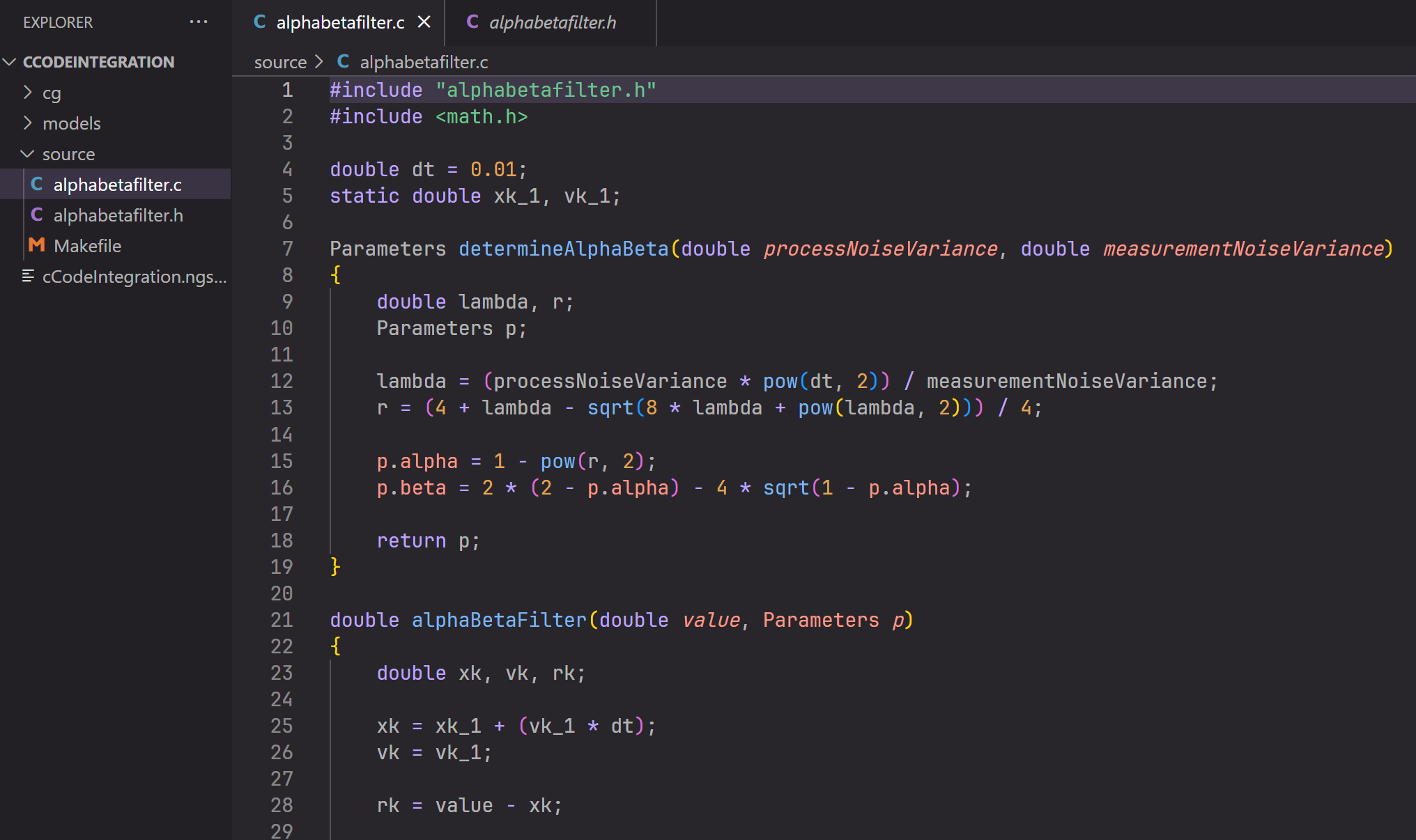 Интеграция C кода в модели Engee | Engee ‒ Сообщество